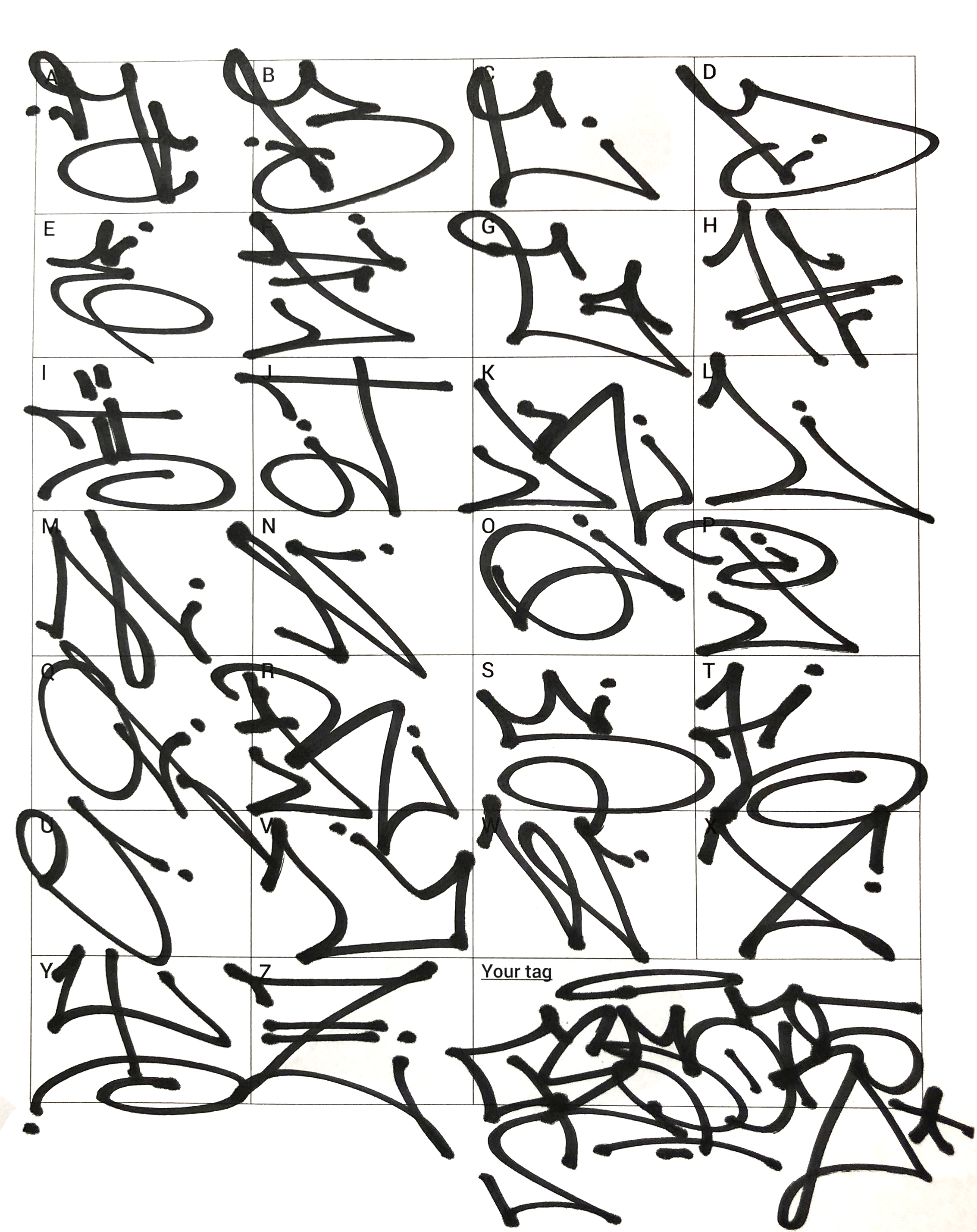 Graffiti Tag Alphabet